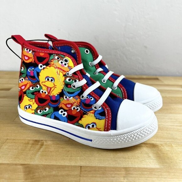 Sesame Street | Shoes | Sesame Street Characters High Top Canvas Casual ...